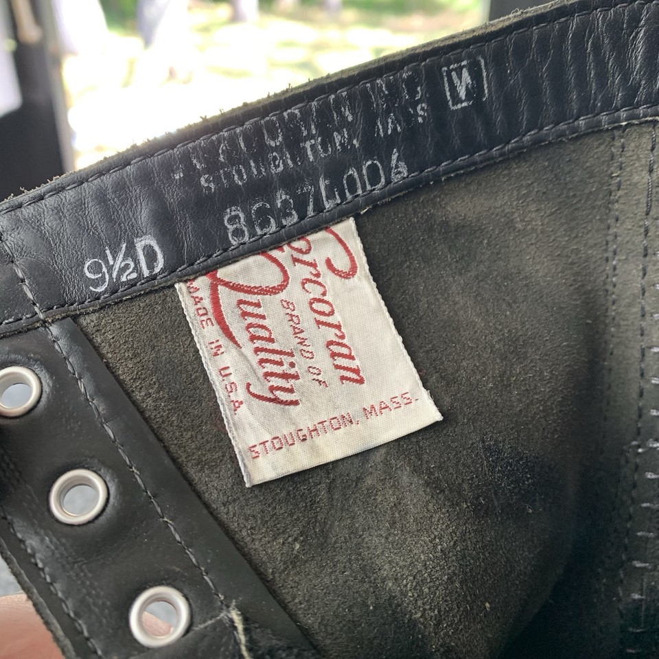 VTG Corcoran Field Combat Boots Black Leather 1525 *Made In USA* Mens ...