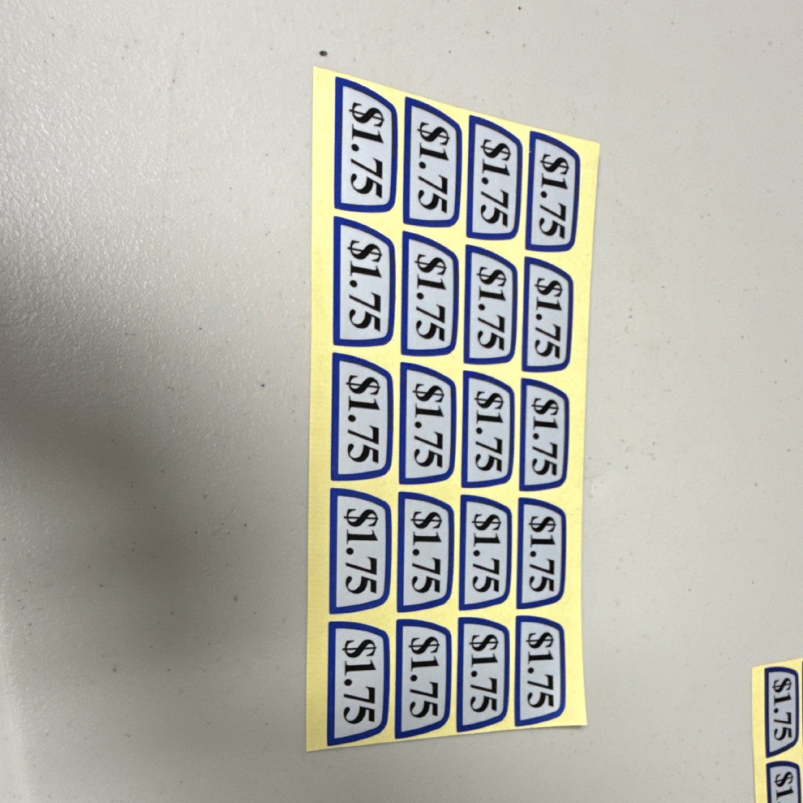 $1.75 Price Labels Sheet Stickers for Vending Machine Replacement Part ...