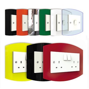 Light Switch Surround Plug Socket Curved Acrylic Finger Plate Single ...