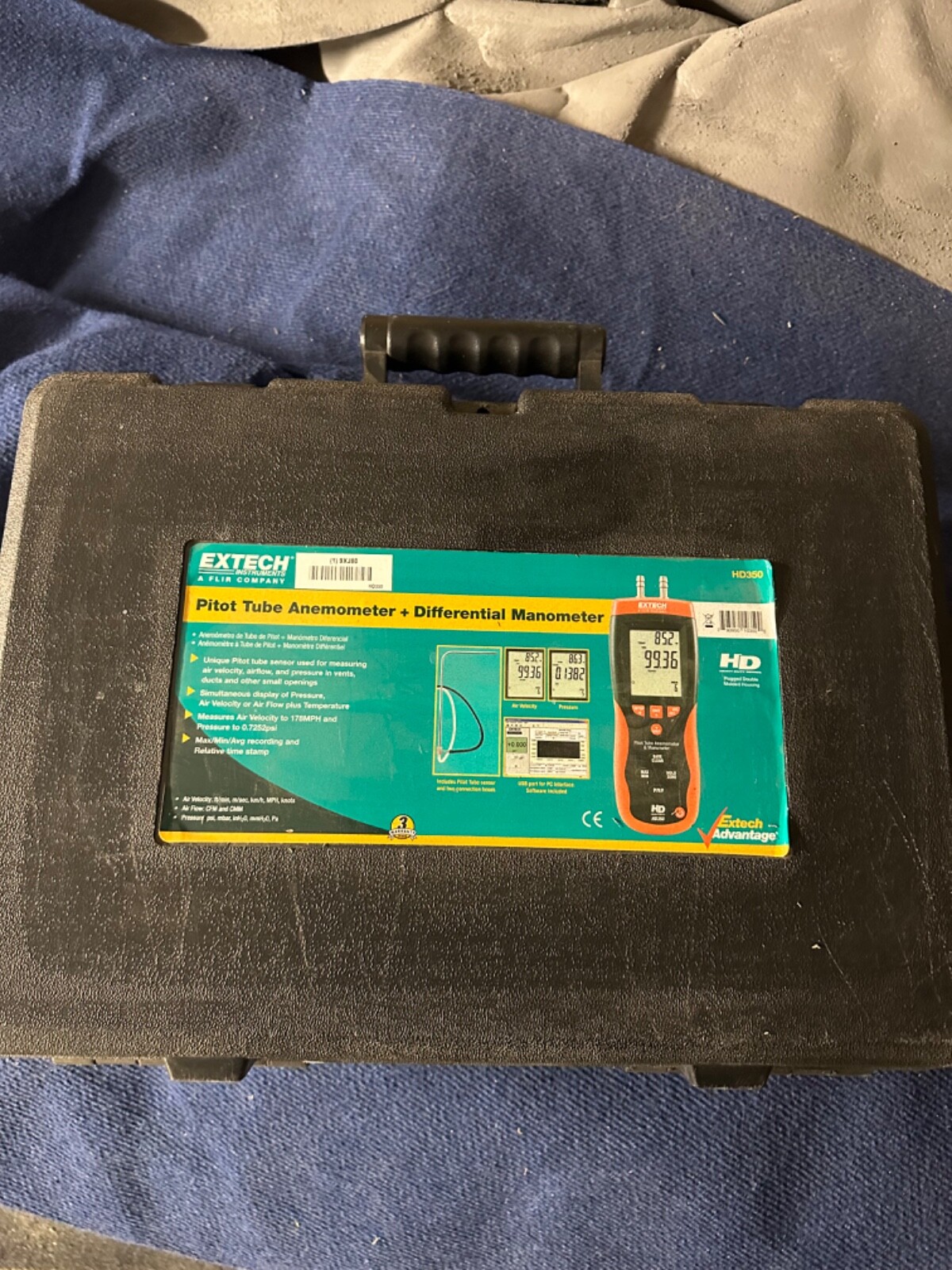 Extech Instruments Extech HD350 Pitot Tube Anemommeter + Differential ...