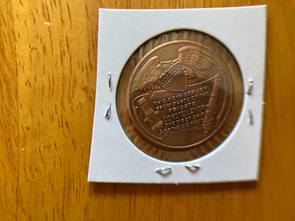 U.S. Frigate Constellation Bronze Coin Token Medal 1797 From 1st Navy ...