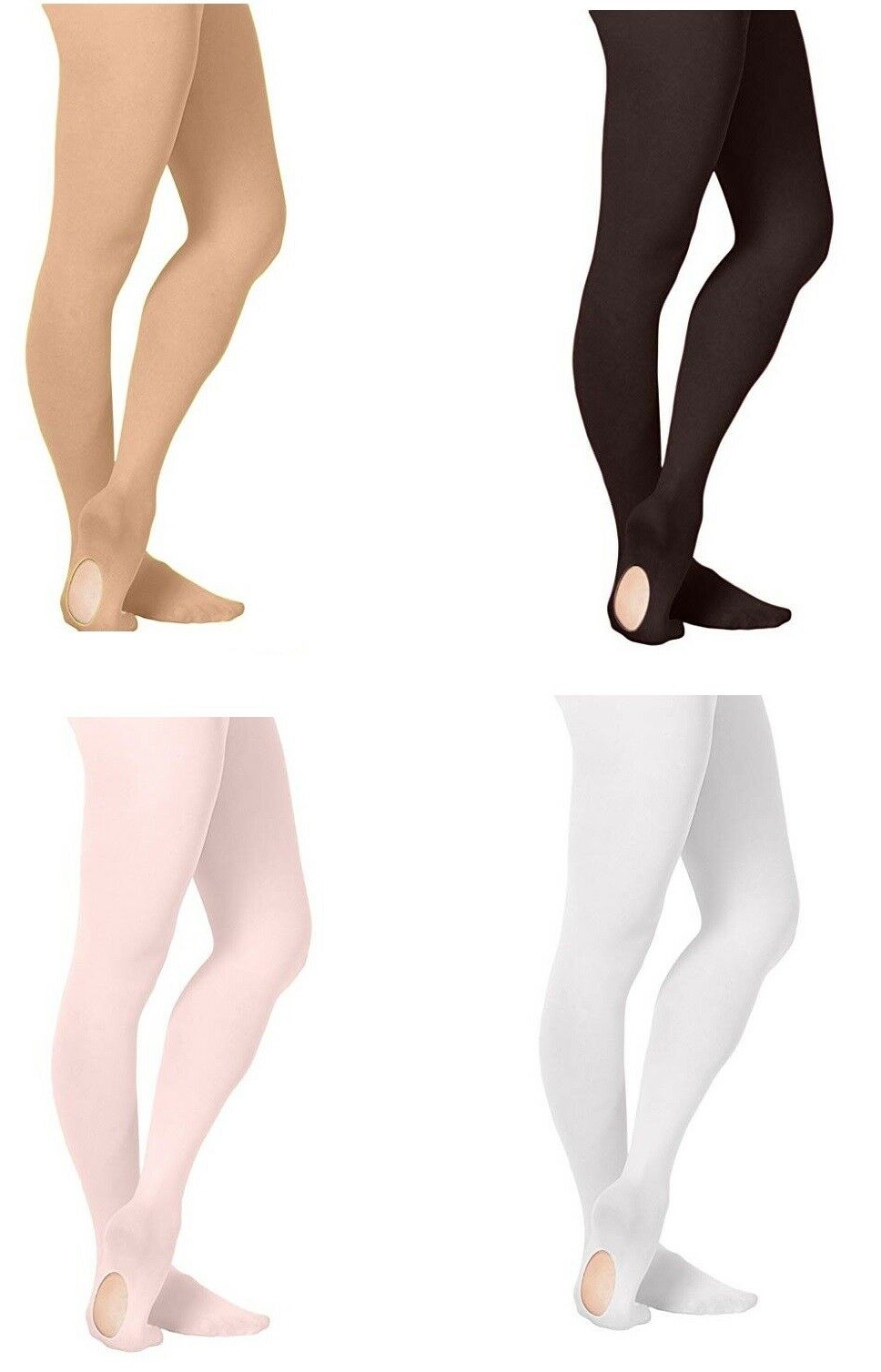 Girls Kids Childrens BALLET DANCE TIGHTS Pink White Footless Footed ...