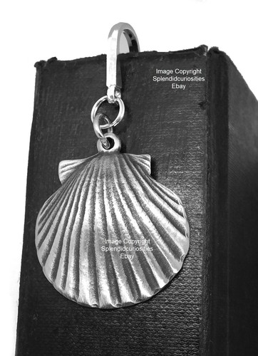 Scallop Shell (Christian Pilgrim Symbol) Bookmark in Organza Pouch ...