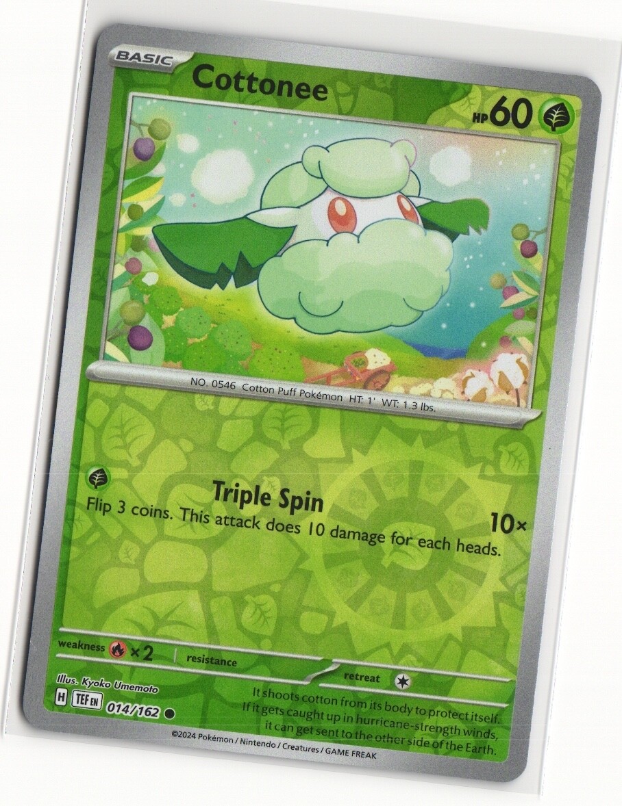 Cottonee 014/162 Reverse Holo Pokemon TCG Scarlet & Violet: Temporal ...