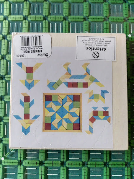 Darice Rhombus Puzzle with Colored Wood Tiles 5 1/4" Square New Sealed ...
