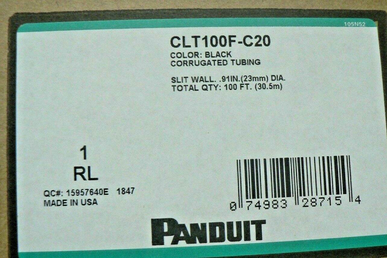 Panduit CLT100F-C20 1" Black Cable Corrugated Loom Tubing 100 ft | eBay