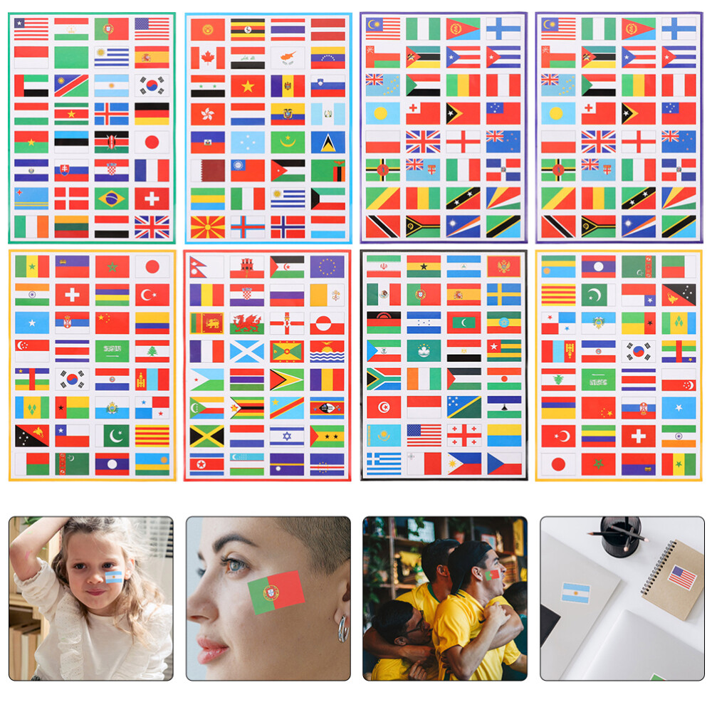 Travel Mini World Flags Stickers 8 Sheets Cheering Country Decals | eBay