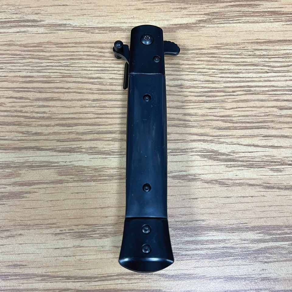 9" Tactical Black Quick Open Blade Folding Pocket Knife Milano Italian ...