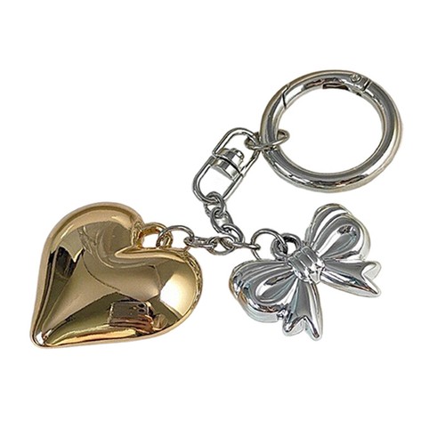 Vintage Love Heart Bowknot Keychain Y2K Keyring For Girls Bag Pendant ...