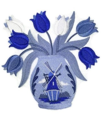 Custom and Unique Dutch Tulip Bouquet Embroidered Iron on/Sew Patch (7. ...