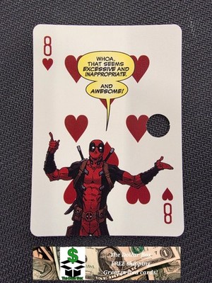 Aquarius Deadpool Playing Card 8 Hearts Excessive Inappropriate Awesome ...