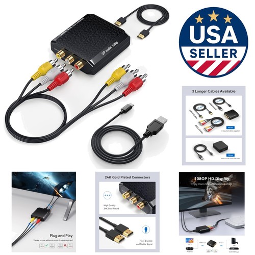 WENTER RCA to HDMI Converter, 1080P AV to HDMI Converter, Mini ...