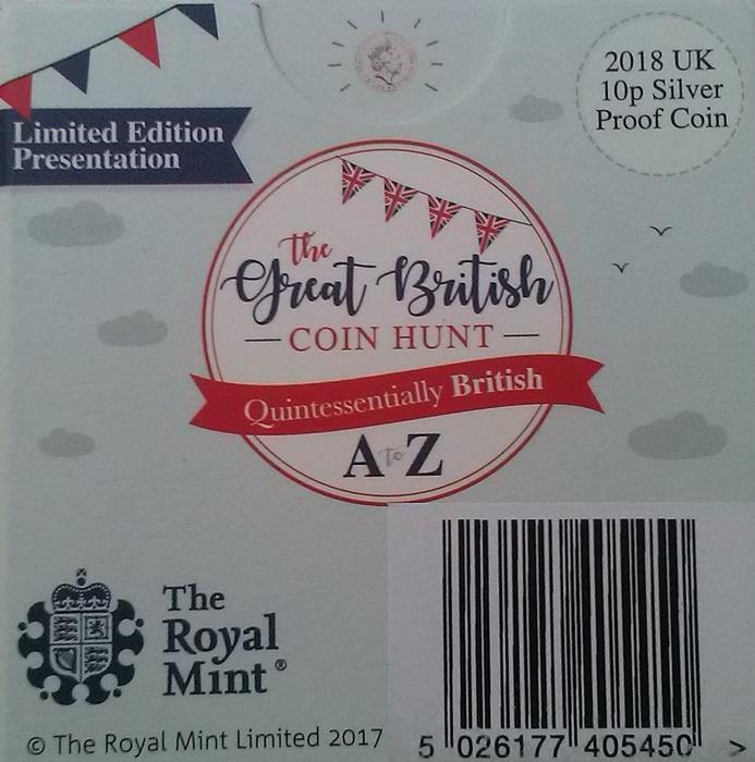 2018 10p Alphabet 10p Coin Letter Z Zebra Crossing Silver Proof in Box ...