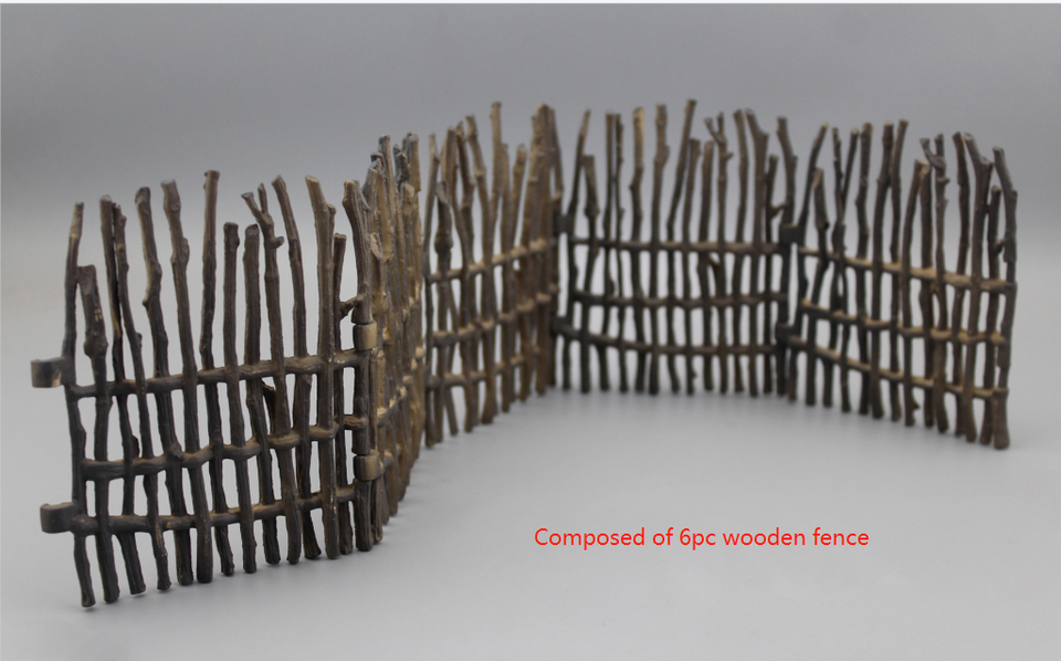 2Pcs 1/6 Scale Wooden Fence Model for 12'' Action Figure Scene ...