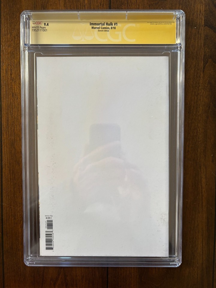 Immortal Hulk #1 CGC 9.4 - Original Sketch Art By Jeff Edwards & Steve ...