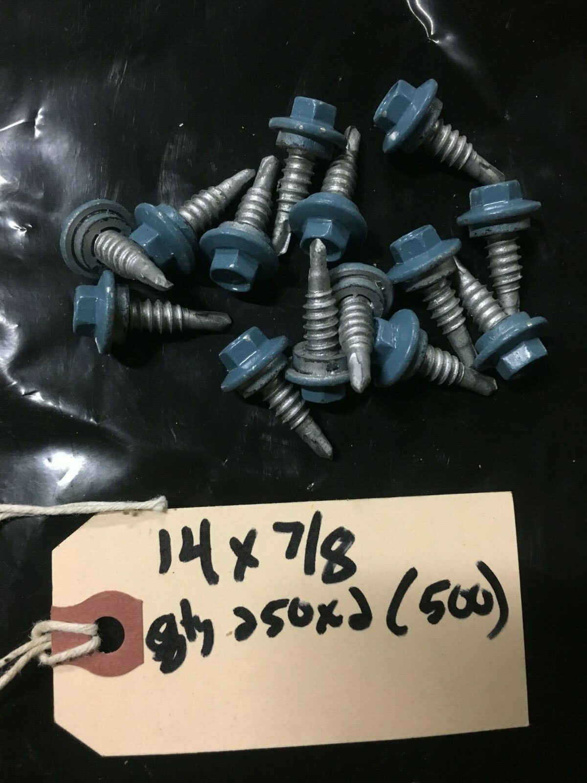 500 Blue 14 X 7/8 Metal Roofing Lap Stitch Screw Self Drilling Metal-to ...
