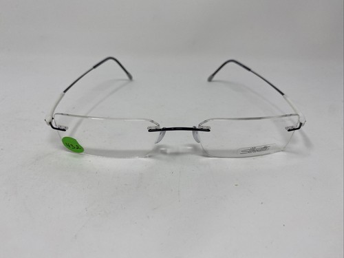 SILHOUETTE 7717 50 6051 53/19/145 7719 BLACK WHITE RIMLESS EYEGLASS ...