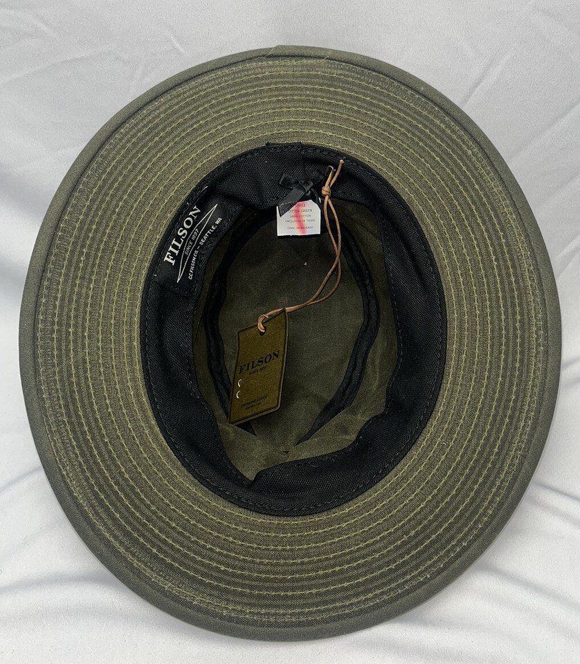 Filson Tin Cloth Packer Hat 11060015 Otter Olive Waxed Oil Finish Dark ...