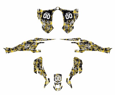 CAN AM DS 450 graphics sticker kit Yellow Digital Camo Free Custom ...