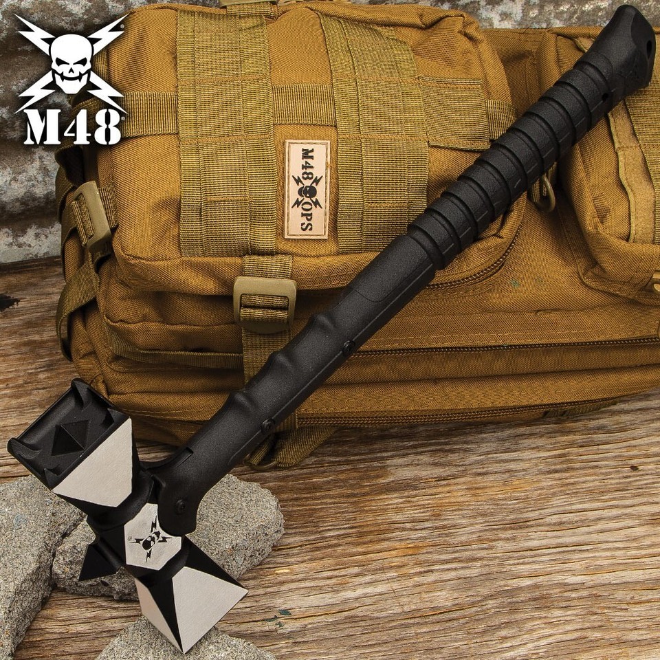 M48 Double-Headed War Hammer with Sheath | Stainless Steel Head | 17 ...