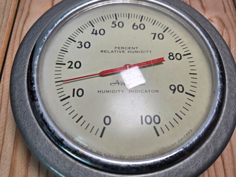 Vintage Mid Century Airguide Humidity Indicator Wall Mount Made In USA ...