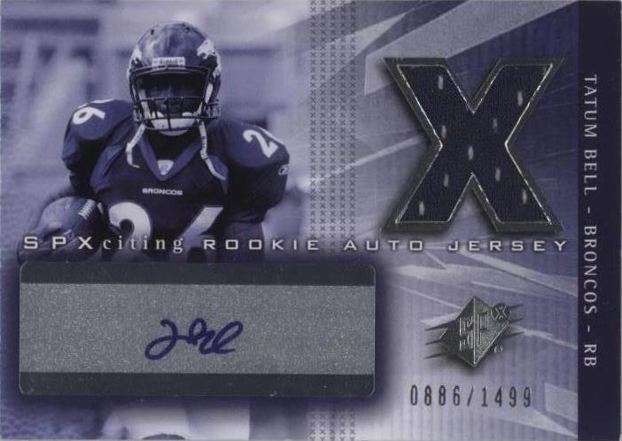 2004 SPx - SPXciting Rookie Auto Jersey Tatum Bell #191 /1499 (AU, MEM ...