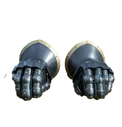 Medieval Handmade LARP Blackened Armor gloves Gauntlets Reenactment ...