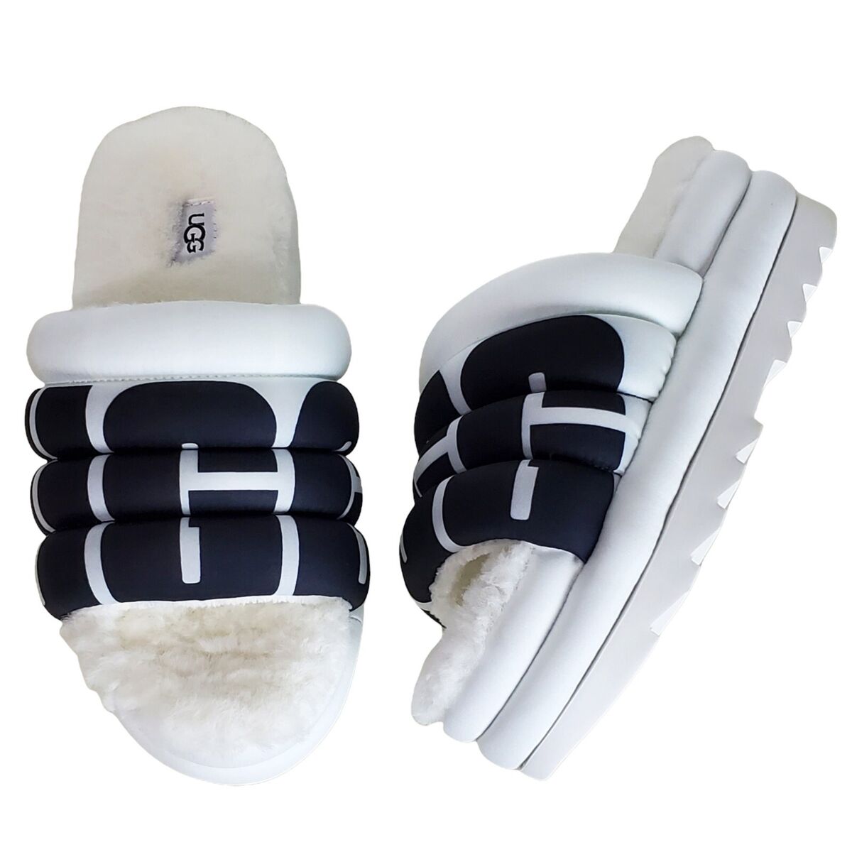 Ugg maxi slide logo quilted puff platform slipper sandals Ugg maxi slide logo quilted puff platform slipper sandals