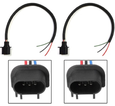 Wire Pigtail Male Extension 9008 H13 Two Harness Headlight Bulb Socket ...