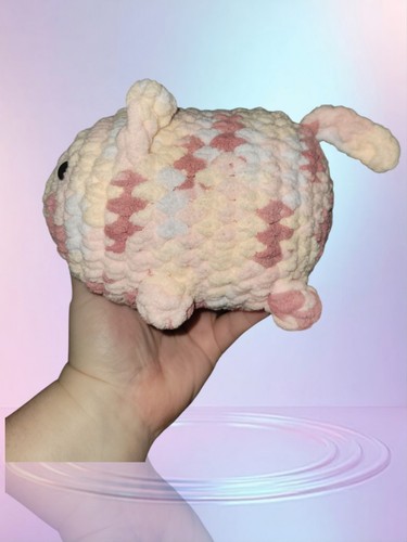 Super Adorable Cute Handmade Crocheted Loaf Cat Plushie In Raspberry ...