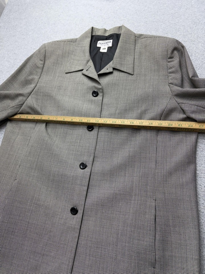 Pendleton Jacket Womens 18 Tall Gray Wool Skirt Suit Set Houndstooth ...