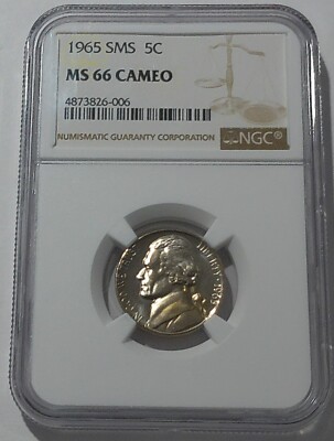 1965 SMS NGC MS66 Cameo Jefferson Nickel Special Mint Set Uncirculated ...