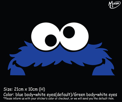Peeping Cookie Monster Car Sticker Reflective Funny Decal JDM Best ...