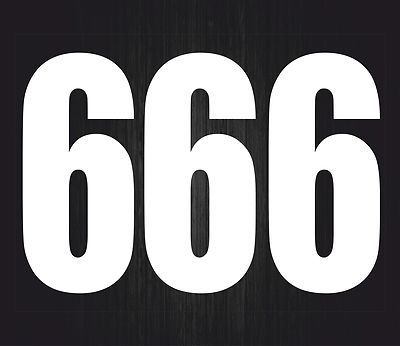 Set 3x sticker vinyl decal car bike door wheelie bin number 6 white ...