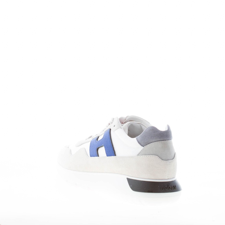 Hogan men shoes Interactive Cube beige suede and white tech fabric ...