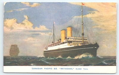 Postcard Canadian Pacific SS Metagama Passenger Ocean Liner Cruise Ship ...