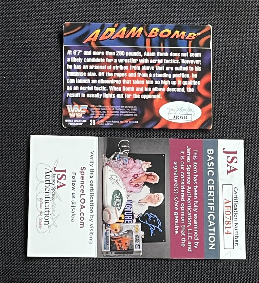 ADAM BOMB 1995 ACTION PACKED WWF HIGH FLYERS SIGNED AUTOGRAPHED CARD ...
