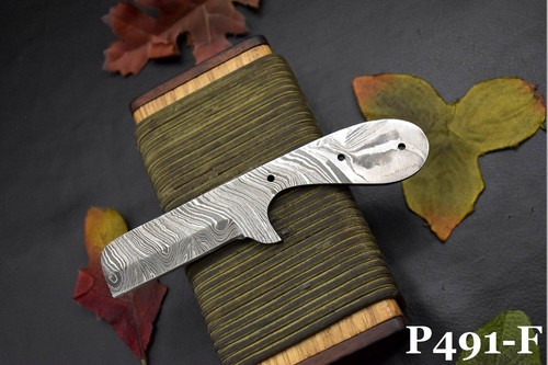 Custom Damascus Steel Blank Blade Mini Bull Cutter Hunting Knife ...