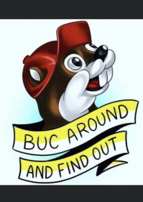 Buc-ee's Beaver BUC AROUND And FIND OUT VINYL STICKER DECAL ~ | eBay