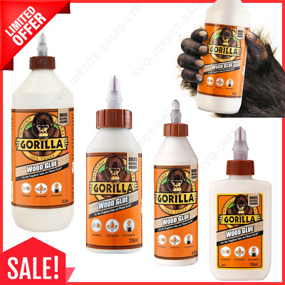 Gorilla Wood Glue Water Resistant PVA Strong Fast Bond Non Foaming ...