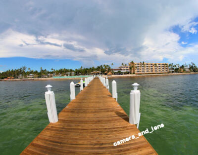 8 1/2 x 11" HI RES COLOR PHOTO FROM END OF CHEECA LODGE PIER ISLAMORADA ...