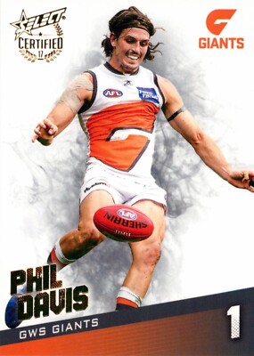 2017 GWS Giants AFL Select Certified Card - Phil Davis | eBay Australia