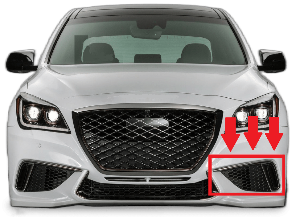 GENUINE Left Side Fog Light Grille & Chrome Molding for Genesis G80 ...