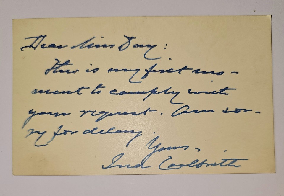 California's First Poet Laureate Rare HW Signed Note, Ina Coolbrith ...