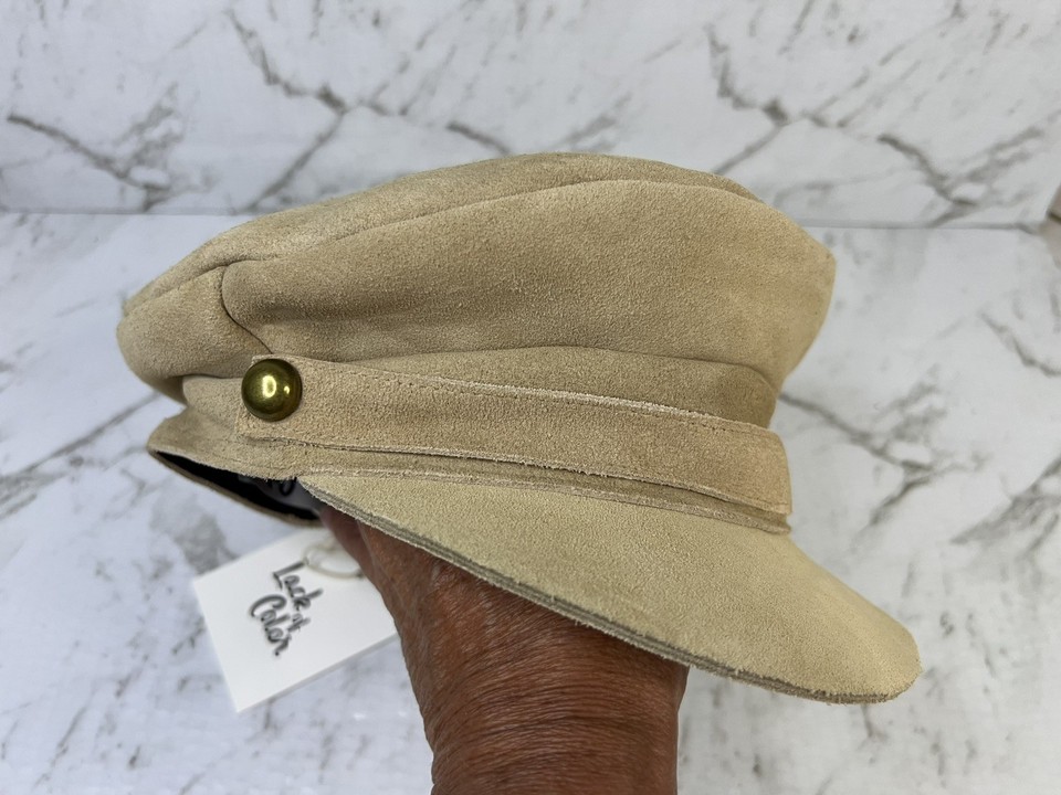 Lack of Color Lola Cap Taupe Suede Hat Size Small 55cm 100% Leather ...