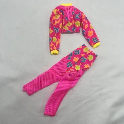 90s Mattel Barbie Workin’ Out Workout Barbie Outfit Pink 2 Piece Top ...