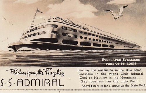 Streckfus Steamer SS Admiral RPPC St Louis MO Missouri Harbor Photo ...