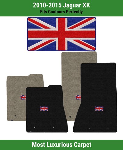 Lloyd Luxe Front Row Carpet Mats for 2010-2015 Jaguar XK w/British Flag ...
