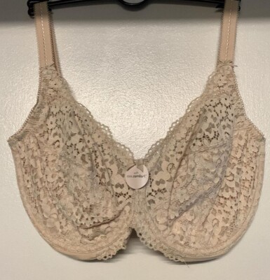 Brand New Ex Store Lace Non-Padded Underwired Full Cup Bra 32G Almond ...