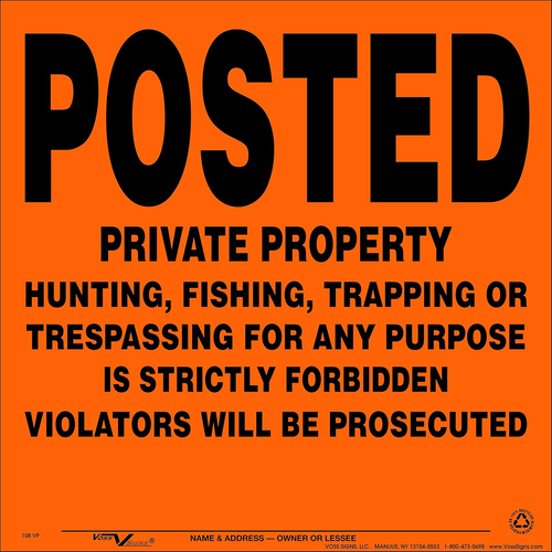 ® Orange Aluminum Posted Private Property Signs (50 Pack) 726084794894 ...